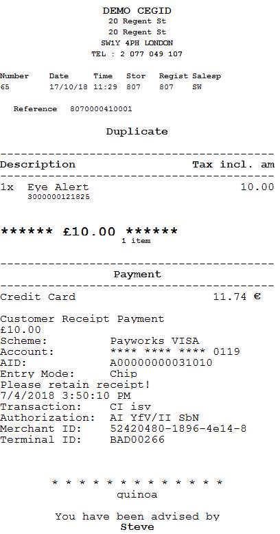 Configure Combined Receipts | Developer Portal